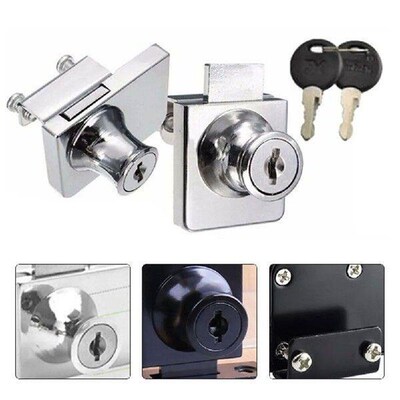 Showcase Lock Glass Display Cabinet Double Door Lock