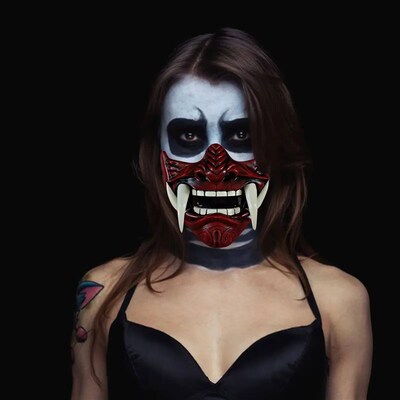 Halloween Japanee Samurai Ghot Devil Mak Halloween Devil War