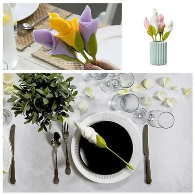 1/4pcs Romantic arrangement of rolled flowers Rose tissue fl
