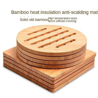 Pot Mat Smooth Anti-scald Square/round Bamboo Kitchen