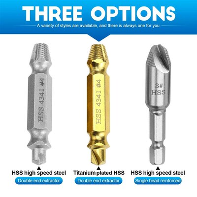 NINDEJIN 4/5/6pcs Damaged Screw Extractor Drill Bit Extracto