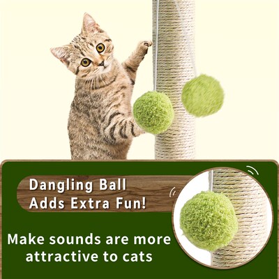 Cat Scratching Post for Kitten Cute Green Leaves Cat Scratch