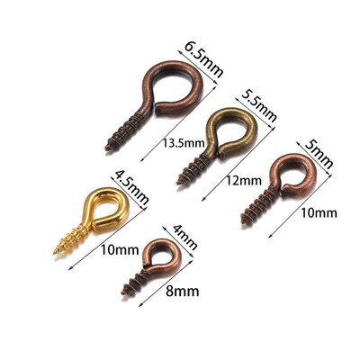 100-200pcs/lot Small Tiny Eye Pins Eyepins Hooks Eyelets Scr