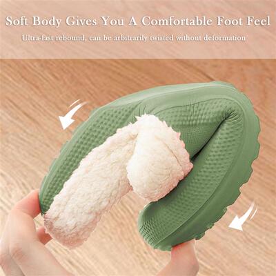 Winter Men's Home Slippers For Woman Plush Waterproof Wa