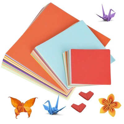 400-Sheet Origami Paper Set - 10/15/20cm Double-Sided Colorf