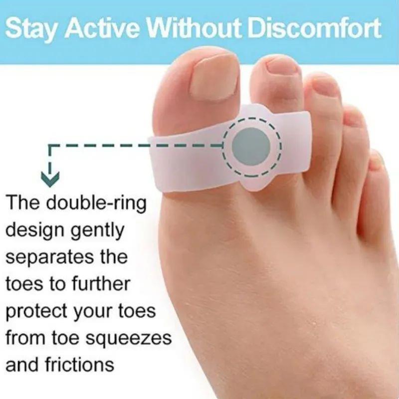 2pcs=1pair Silicone Two Hole Toe Separator Gel Foot Finger P
