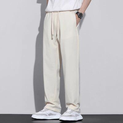 Mens Gray Khaki Leisure Daily rend Pants Male Summer Thin M