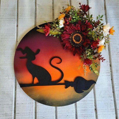 Halloween Moon Cat garland door hanging decora festive witch