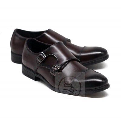 -Leather mens shoes business formal mens square leather sh