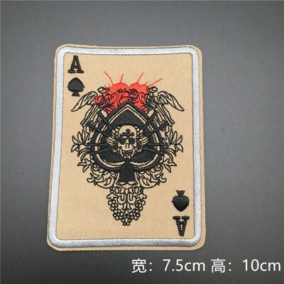 Death Card Poker Ace of Spades Patches Embroidery Tactical P