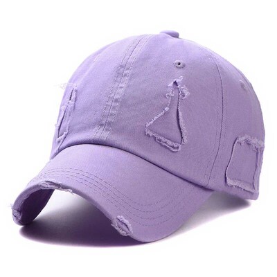 Trendy Streetwear Hip Hop Worn Hole Face Cap For Women Men O