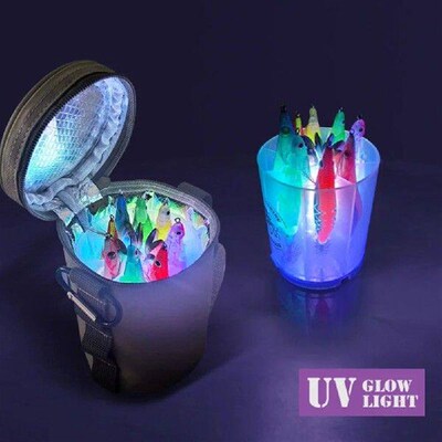 UV Squid Jig Wooden Shrimp Fill Light UV Lighter