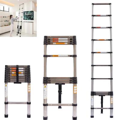 3.8M+Telescopic+Ladder+12.5FT+Multi-Purpose+Stainless+Steel