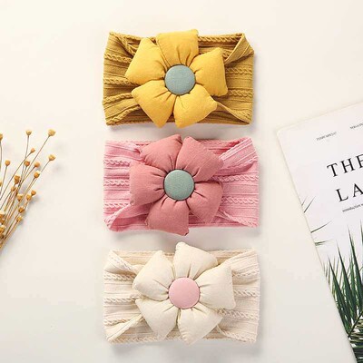 INS Childrens Hair Band Jacquard Nylon Flower Ba Hair Band