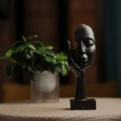 Resin Abstract Mask Statues European Miniature Figurines for