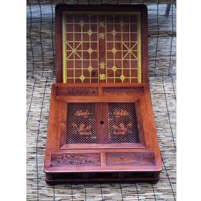 赞比亚紫檀三棋用桌00185围棋象棋多功能茶家桌红木茶用实木小茶