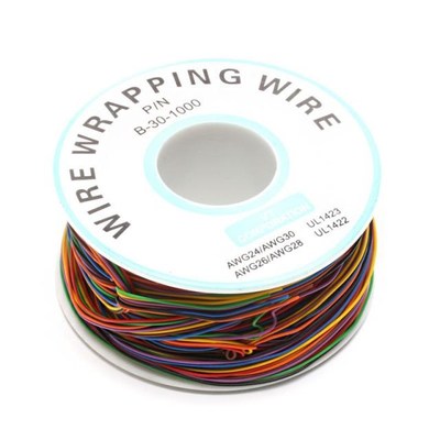 One Roll 8 Colors 30AWG Wire Wrapping Wire, Tinned Copper So