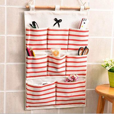 Bowler Cotton Linen Large Simple Door Rear Storage Hanging B