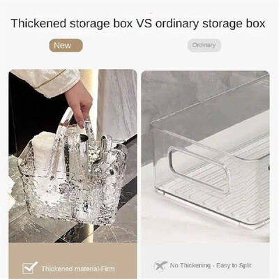 Luxurious with Handle Storage Basket Clear Thickening