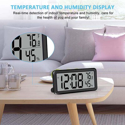 Smart LED Clock Bedside Digital Alarm Clocks Desktop Table E