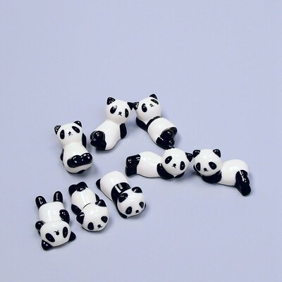 2pcs Cute Panda Ceramic Chopsticks Holder Stand Kitchen Supp