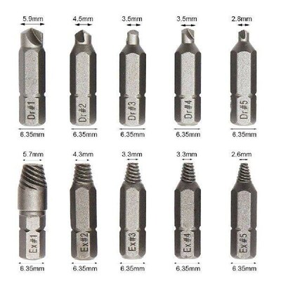 For Broken Head Screw Screw Disassembler 4mm 6.35mm Metal