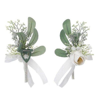 Outdoor Wedding Artificial Rose Wrist Corsage Wristlet