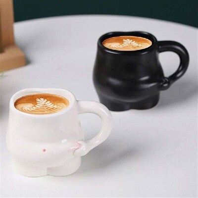 320ml Funny Ceramic Coffee Cup Cute Fat Belly Mug Art