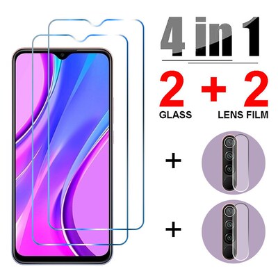 4in1 Screen Protector Glass For Redmi Note 10 9 8 7 Pro 9S 9