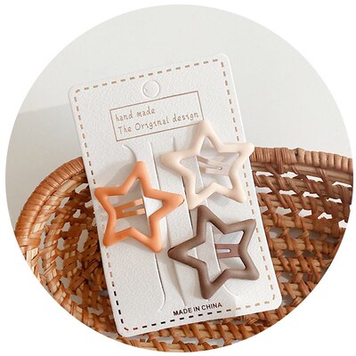 3pcs Frosted Simplicity Hairpins for Girls Star Oval Triangl