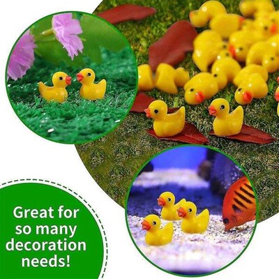 50Pcs Mini Cute Resin Ducks Tiny Duck Figures Ornament