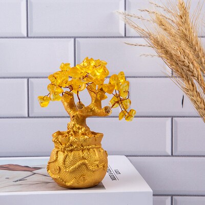 Natural Crystal Bonsai Money ree Lucky ree Feng Shui Money r