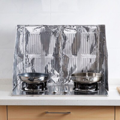 Kitchen Stove Oil Baffle Creative Printed Oil Barrier Alumin