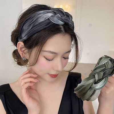 Fashion Shiny Twisted Braid Headband Women Girl Wide Side Ha