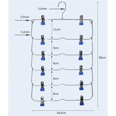 6 Layer Clothes Hangers Multilayer Skirt Trouser Hanger for