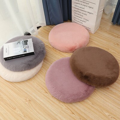 8 Colors Round Cushion Imitation Rabbit Fur Thickening Plush