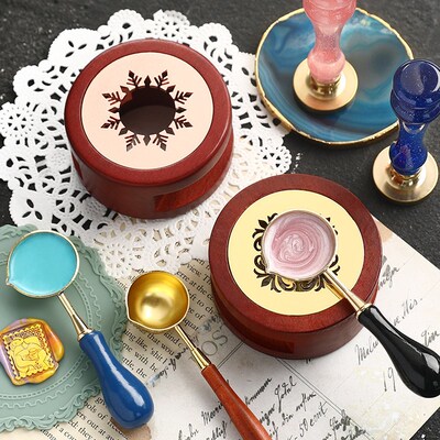 Retro Sealing Wax Furnace Stove Pot Wood Handle Sealing Wax