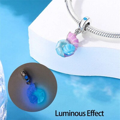 New Ocean Nautilus Seahorse Whale Glow Charm Beads For Origi