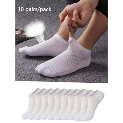 10 pairs Summer Spring Autumn Season Breathable Solid Color
