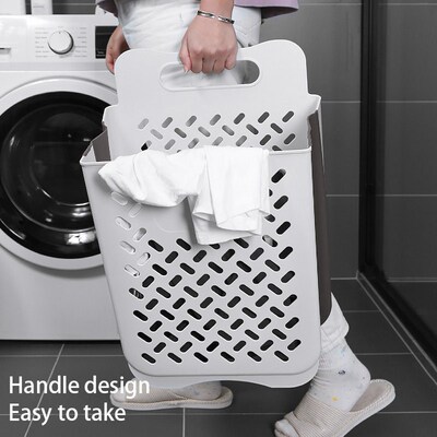 Large Capacity Laundry Basket Bathroom Wall Mounted Clothes