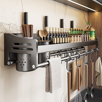 Wall Kitchen Shelf Without Punching Multi-function Wall Hang