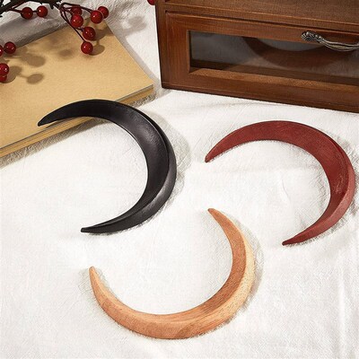 Crescent Moon Hair Fork Hand Carved Wooden Hair Sticks for