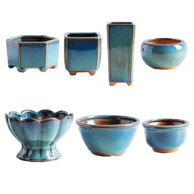 Ceramics Pot With Raised And Drainage Hole For Succulents