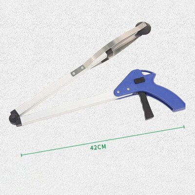 1pc Folding Household Garbage Picker Alloy Trash Grabber Was
