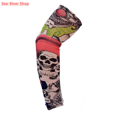 1PCS Outdoor Tattoo Gothic Skeleton Clown Sunscreen Sleeve F