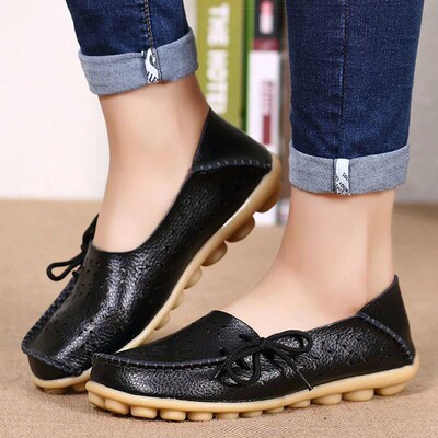 Flat Shoes Women Breathable Leather Loafers Women Casual Sho