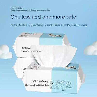 6 Packs Soft Absorbent Disposable Face Towel Thick Cotton Fa