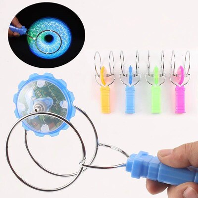 Led Magic Magnetic Orbit Spinning Top Toy Creative Hand Cran