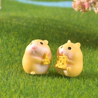 4pcs Resin Simulation Hamster Animal Model Eating Hamster