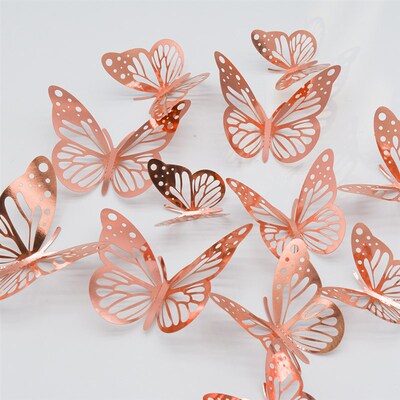 12 Pcs/Set 3D Wall ers Hollow Butterfly for Kids Rooms Home